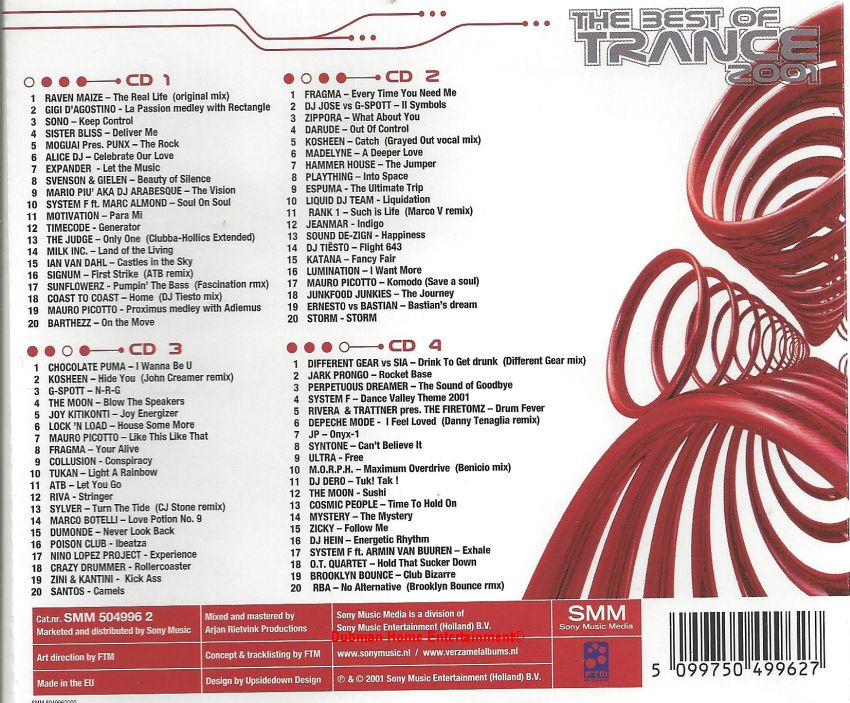 The Best Of Trance 2001 4 cd box - Dubman Home Entertainment